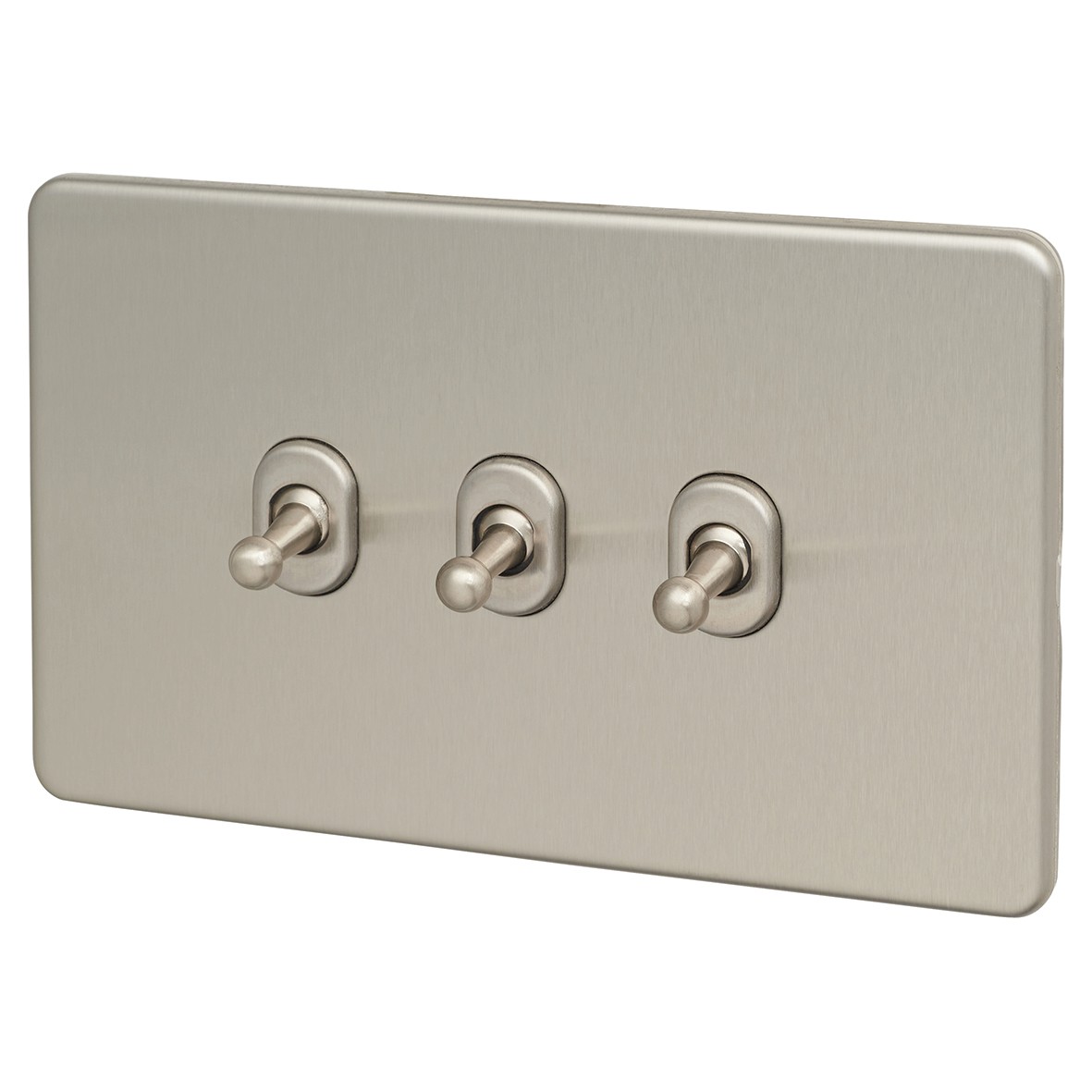 635117 Knightsbridge 10AX 3 Gang 2 Way Toggle Switch - Brushed Chrome ...